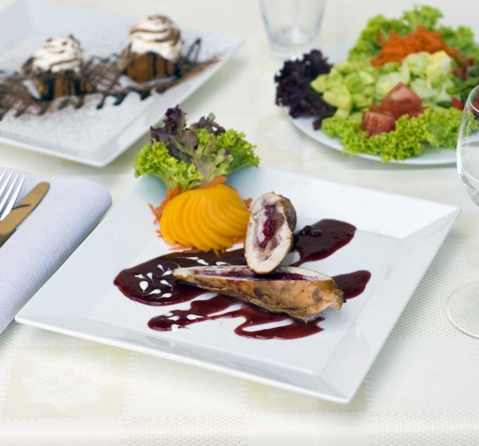 Commercial Restaurant Supplied 9" Square White Porcelain Square Rim Plate